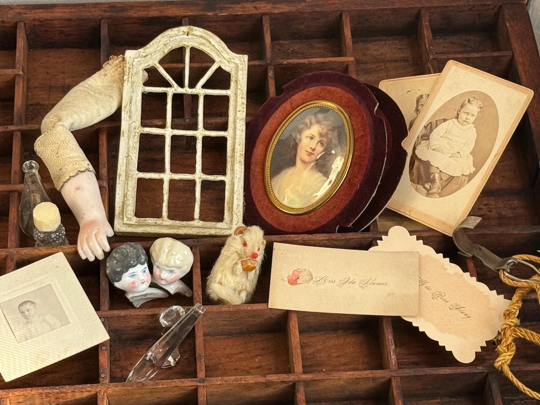 Antique and Vintage Art Supplies Assemblage Miniatures Doll Parts CDV ...