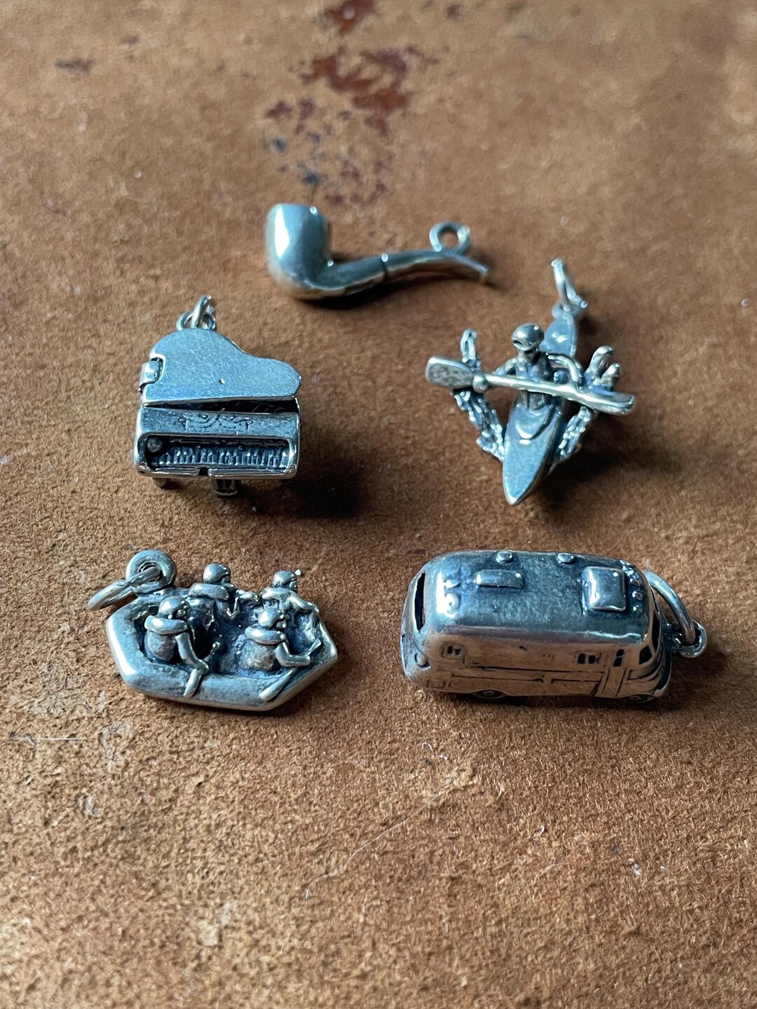 Sterling Silver 925 Charms for Necklace or Bracelet Kayaking White ...