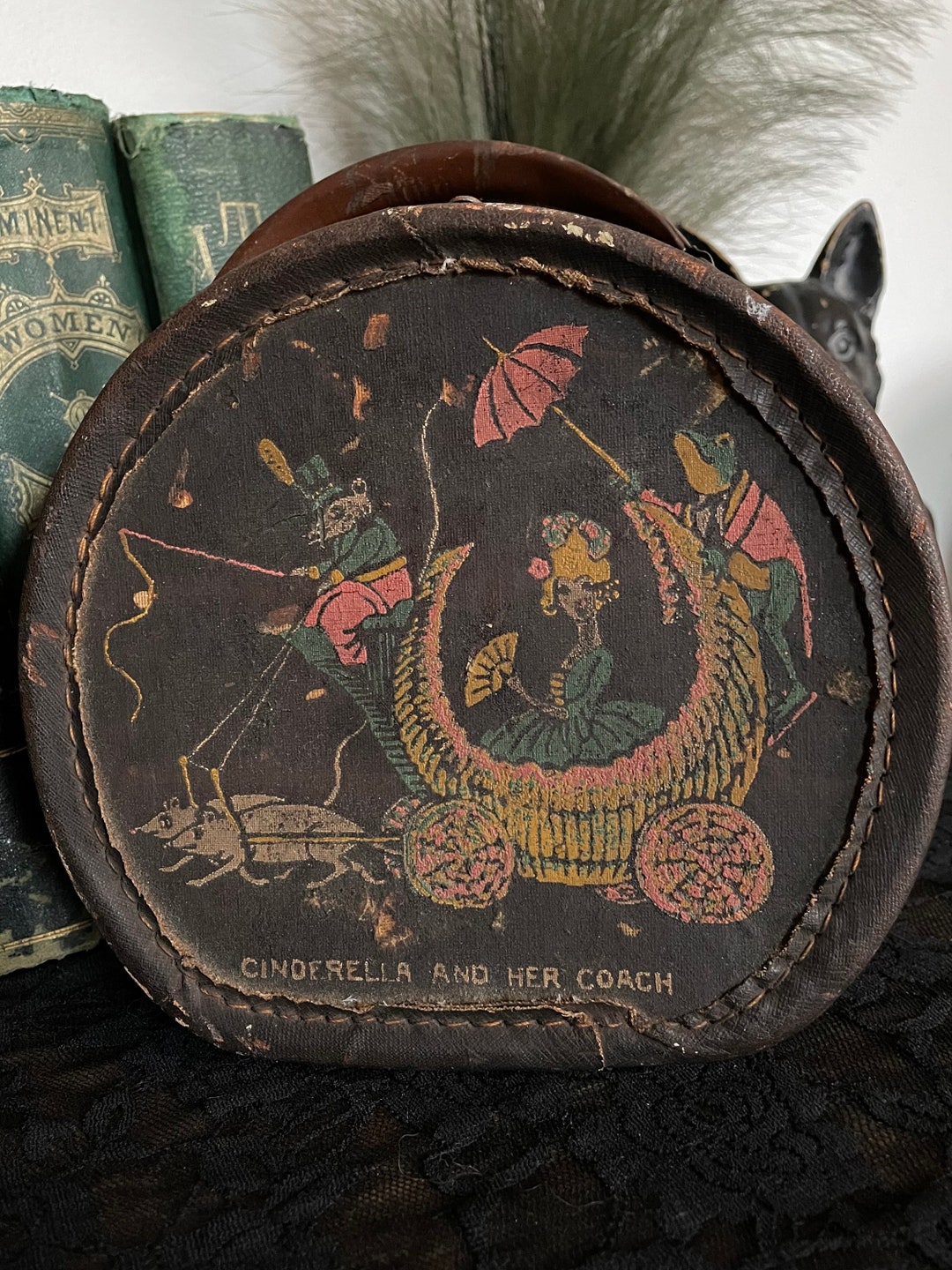 Very Rare Antique 1930s Cinderella Rat Frog Carriage Leather Train Case ...