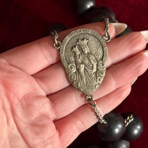 Large Vintage Rosary Nun Habit Belt Religious Crucifix Wooden Bead ...