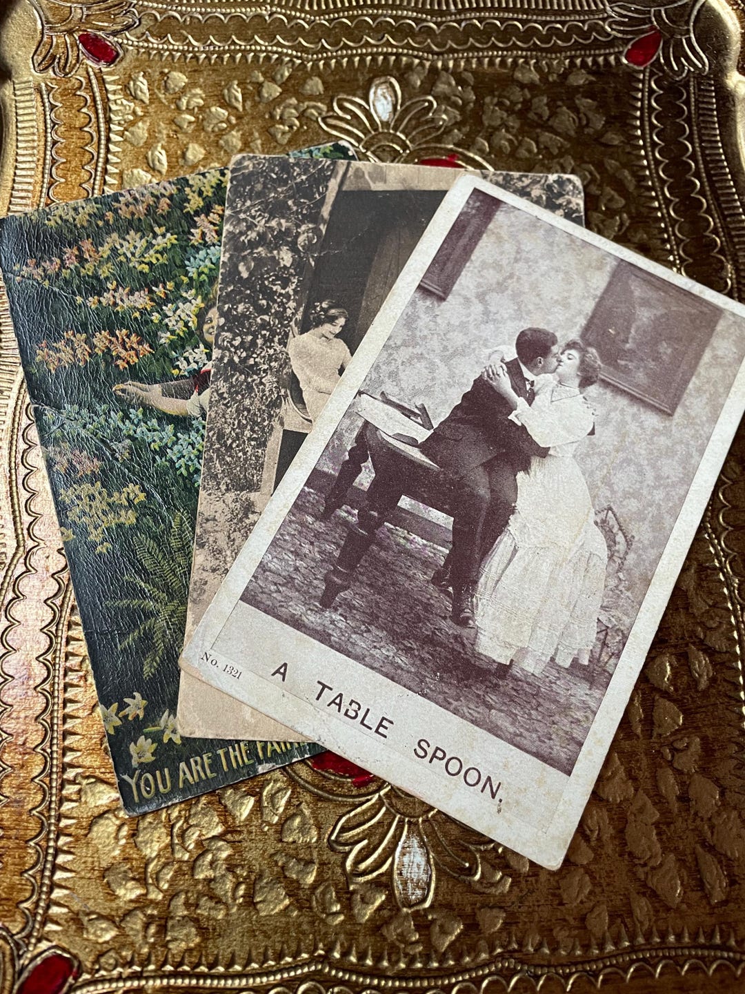 Antique Victorian Postcards Humor Unusual 1907-1913 Ephemera Love Pun ...