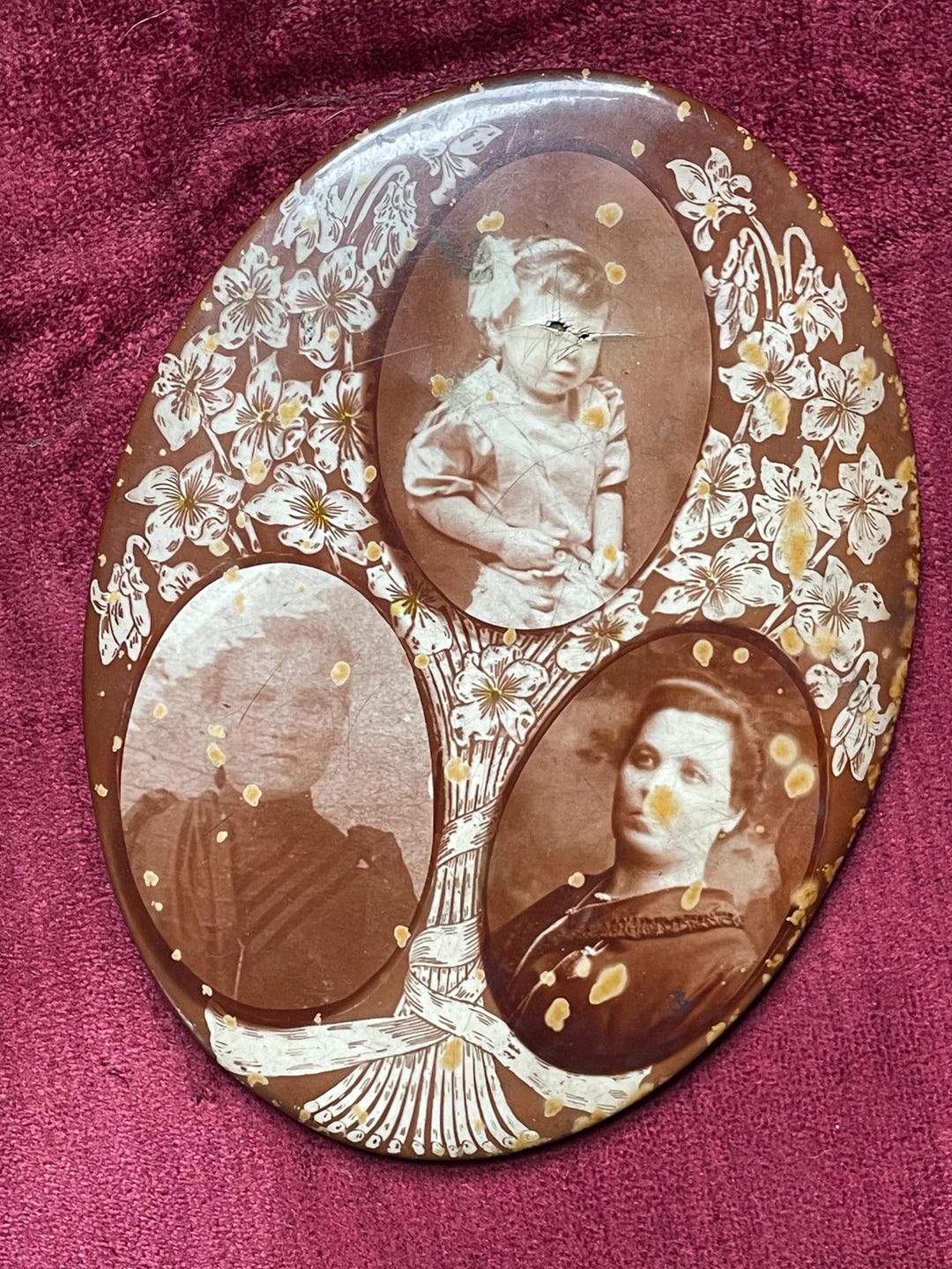 Antique Large Oval Celluloid Victorian Photo Portrait Button as Is - Etsy