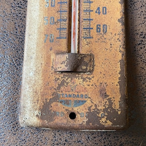 Vintage Standard Oil Metal Advertising Thermometer Sign - Etsy