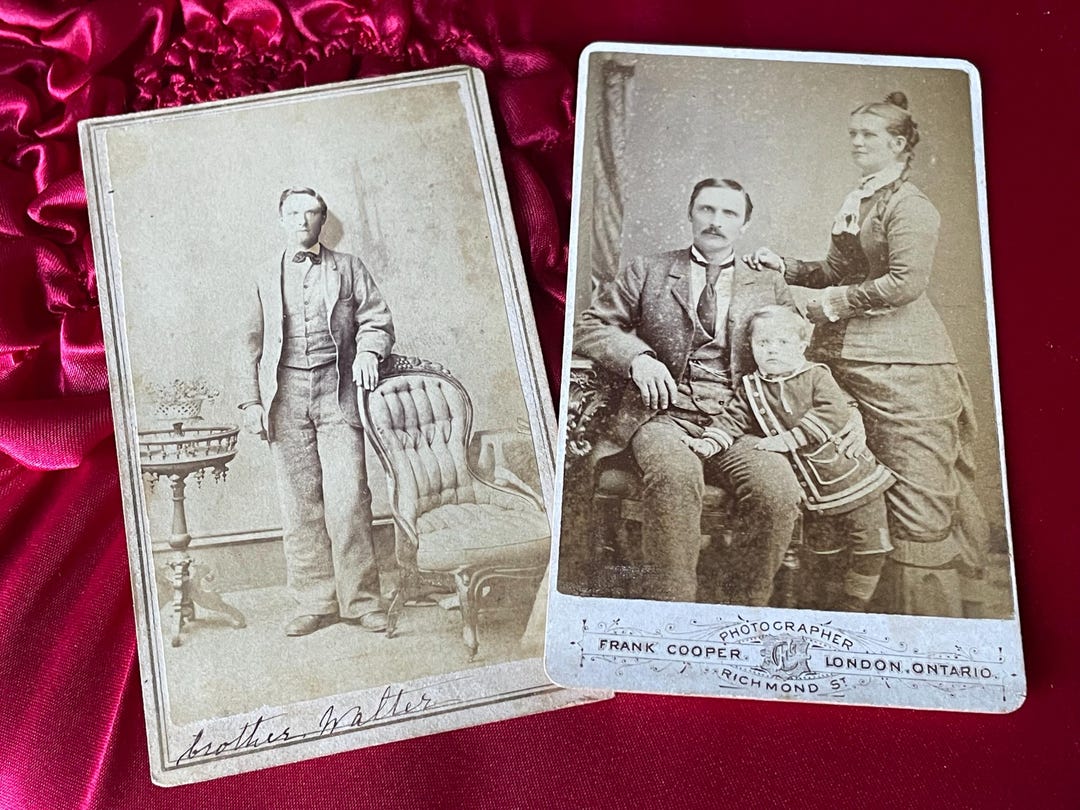 Antique Pair of Victorian CDV Photo Portrait Cards of Gentleman and ...