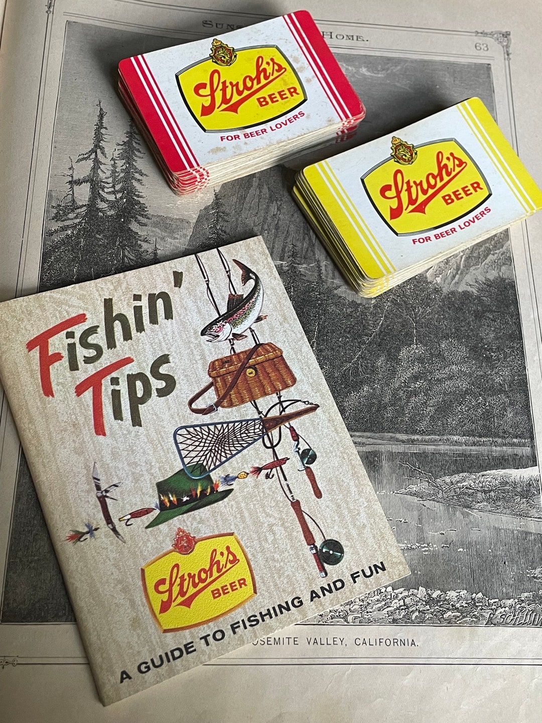 Vintage Stroh’s Beer Fishing Guide & Playing Card Decks Detroit ...