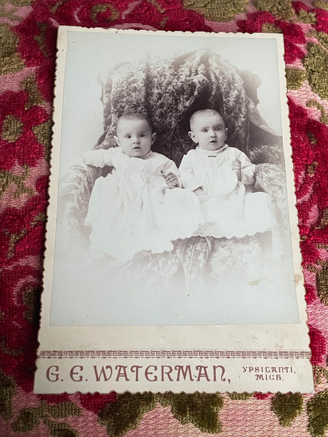 Antique Baby Twins Cabinet Card Photography Victorian Ypsilanti ...