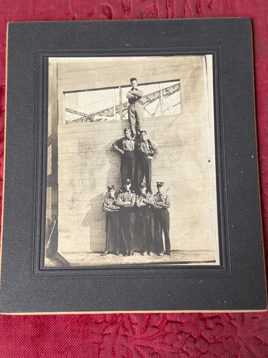Antique Unusual Mounted Photo of Street Car Trolly Conductors in ...