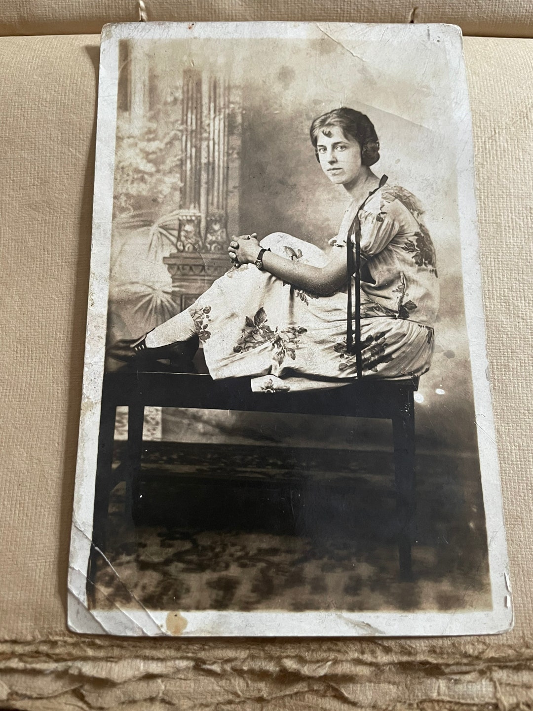Antique Sepia Tone Photograph Postcards of Ladies W/ Beautiful ...