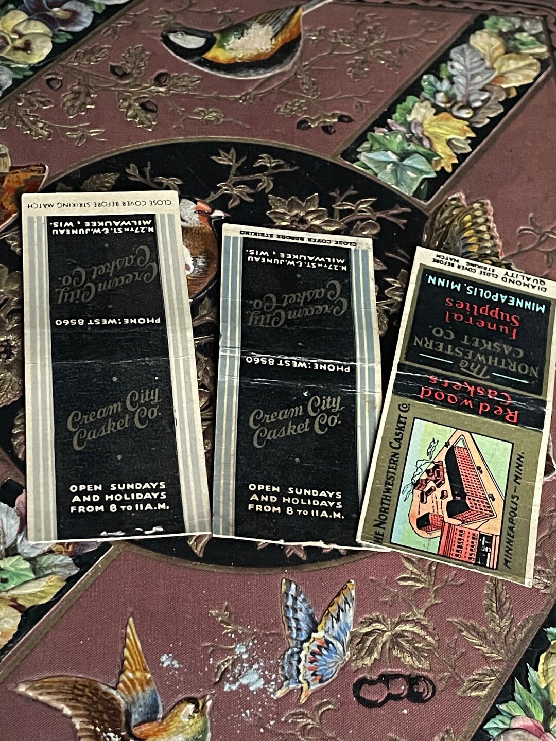 Antique Match Book Covers for Casket Companies Milwaukee Wisconsin - Etsy