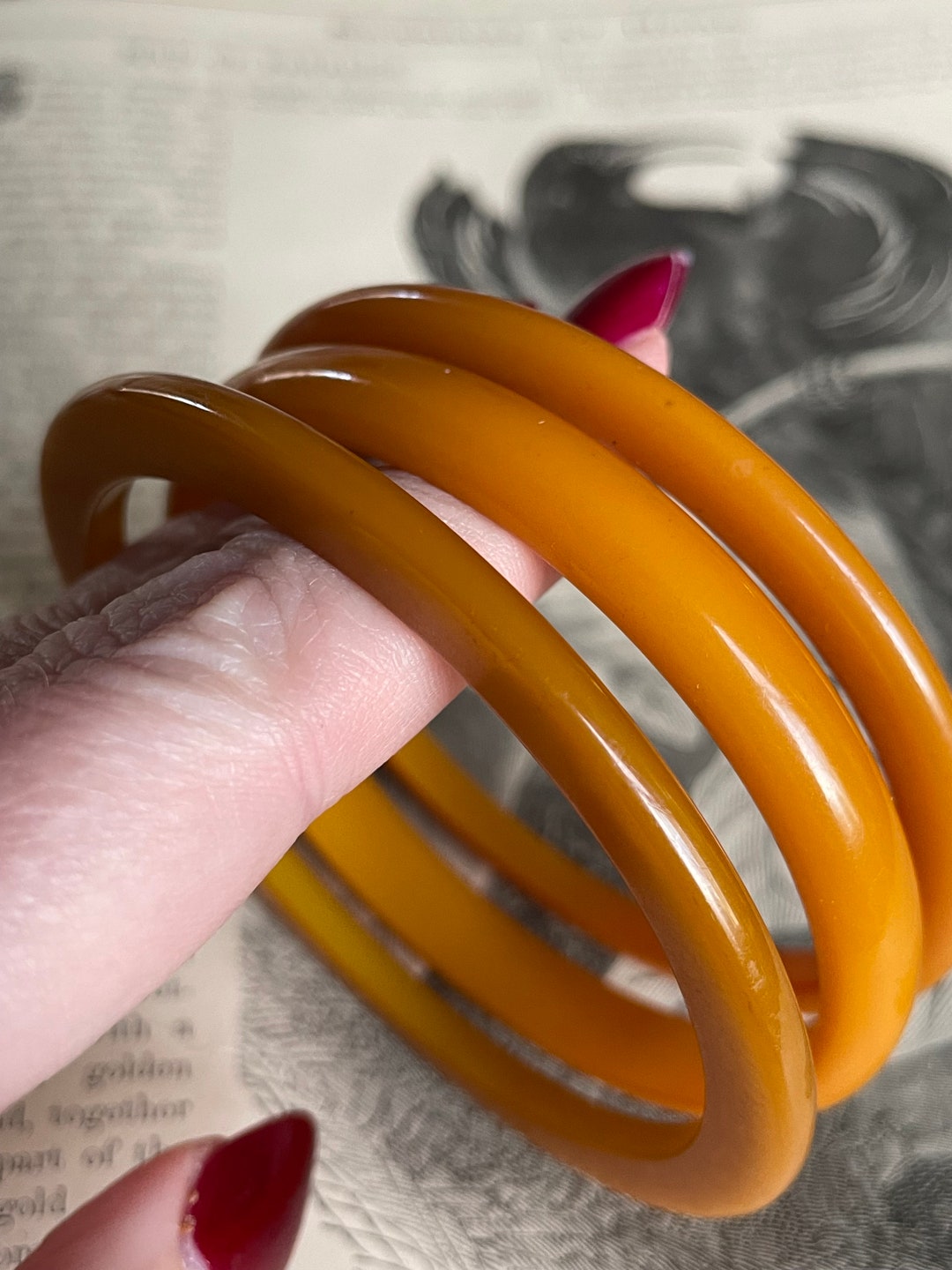 Vintage Bakelite Butterscotch Bangle Bracelets Vintage Jewelry Gift - Etsy