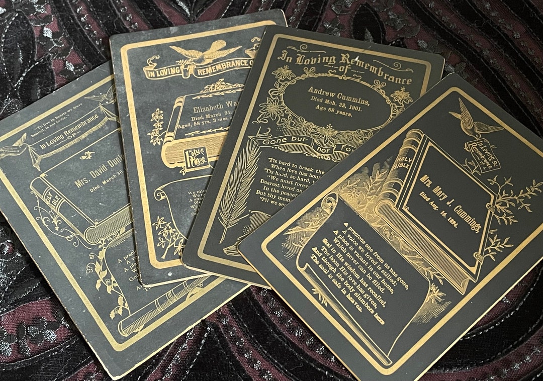 Antique Funeral Memorial Death Cabinet Cards Macabre Oddities Curiosity ...