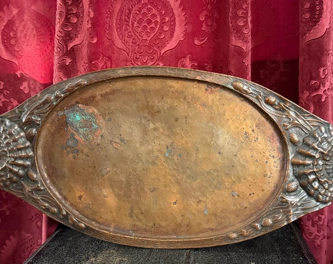 Antique Hammered Copper Sea Shell Motif Handles Decorative Trays - Etsy
