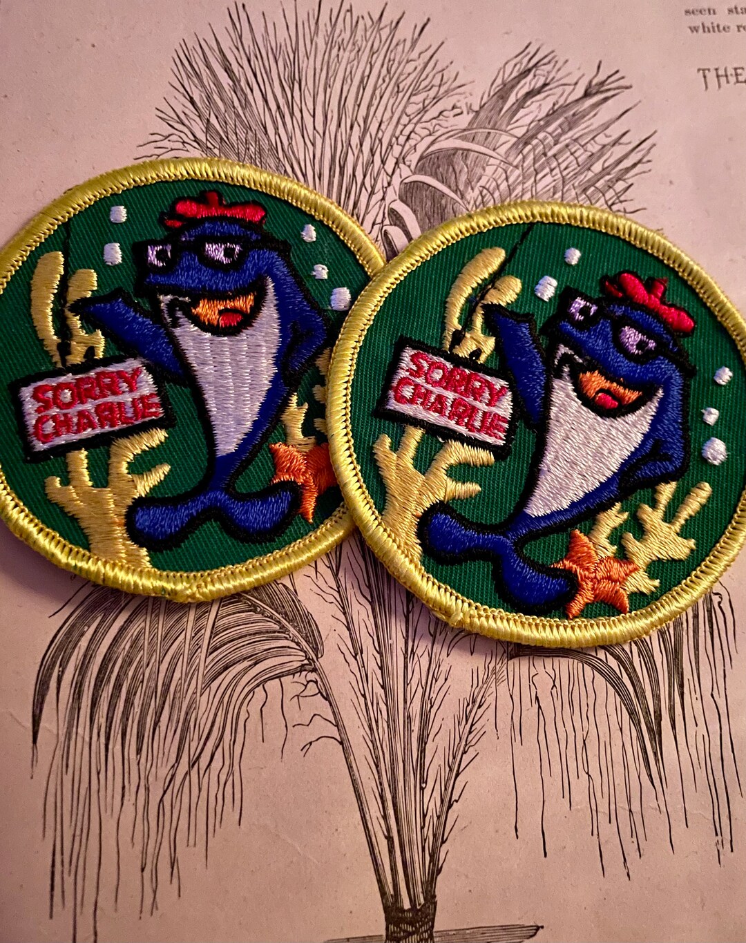 Vintage Sorry Charlie Starkist Tuna Sew on Patch NOS Funny Humor Gift ...