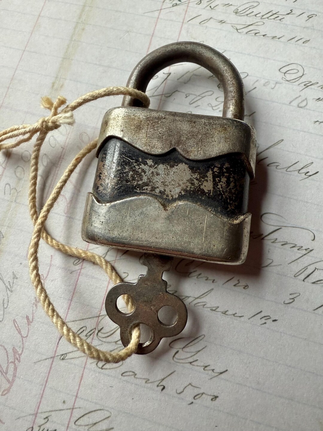 Antique Lock Padlock & Key Working Heavy Metal Lock Made in the USA - Etsy