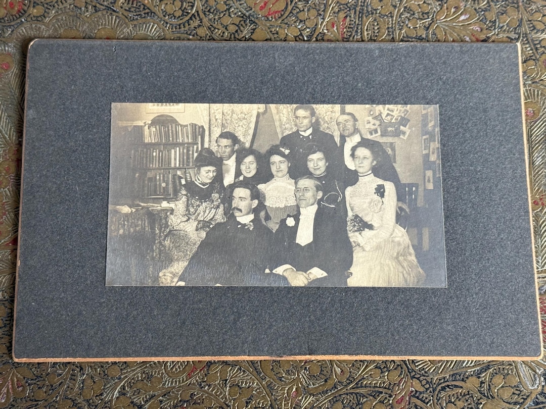 Antique Victorian Group Portrait Victorian Home Special Event Gathering ...