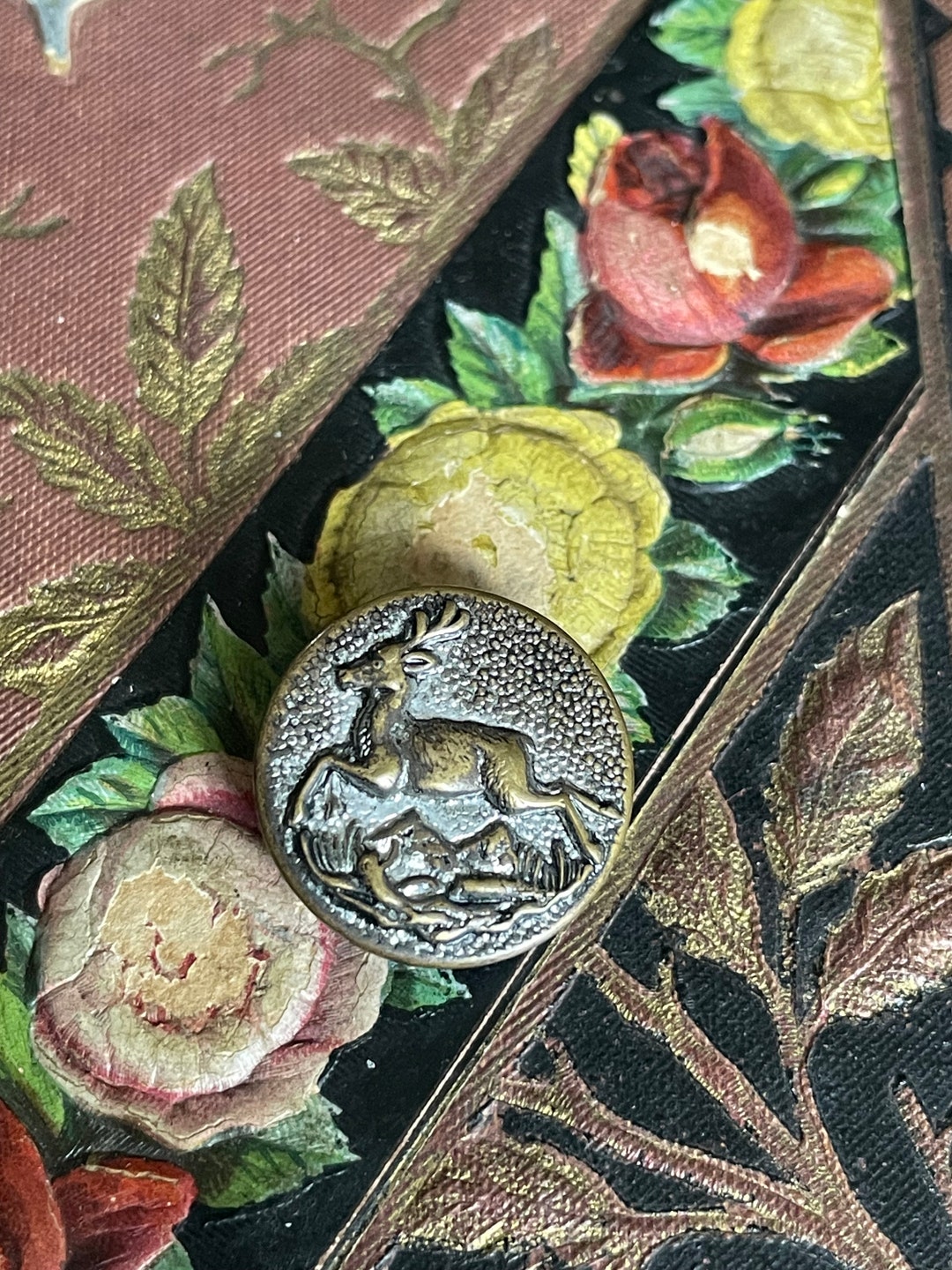 Rare Antique Metal Deer Hunting Button Gift Keepsake - Etsy