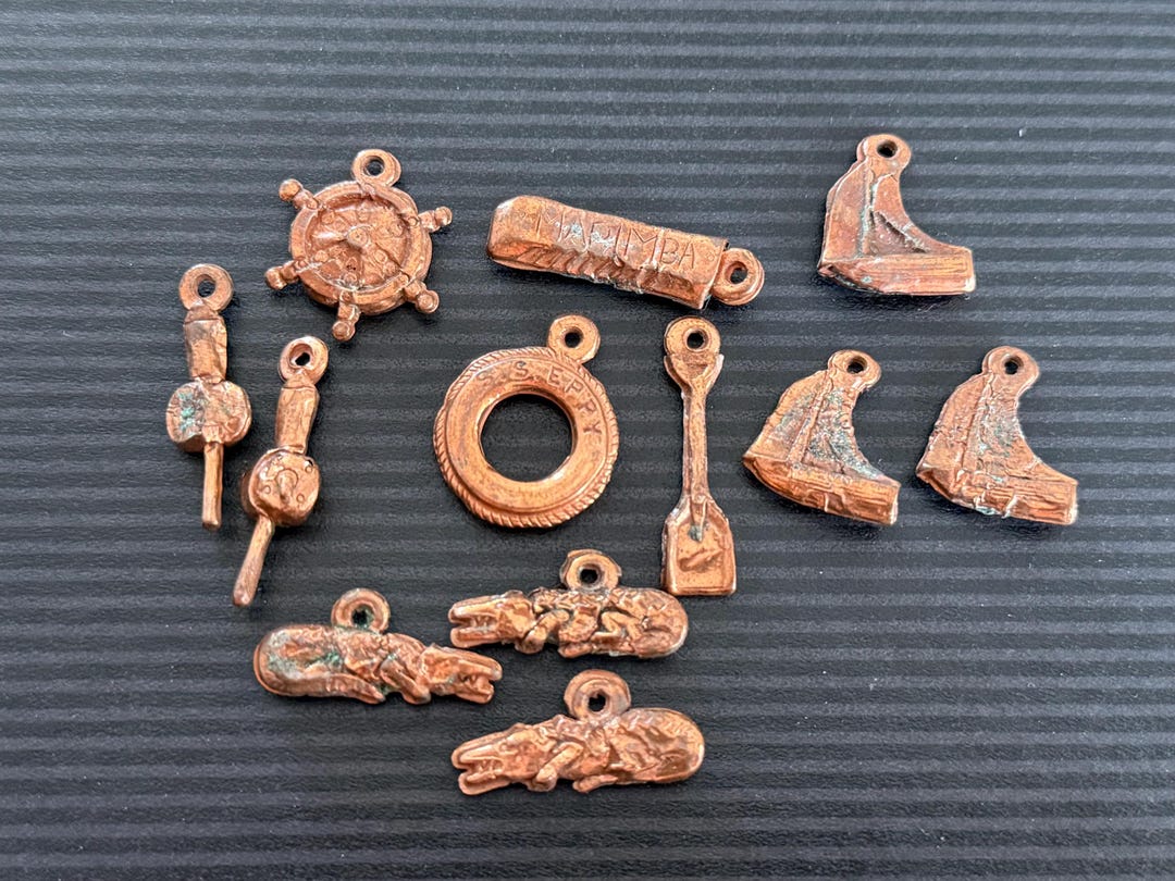 Vintage Aged Copper Cracker Jack Gumball Machine Miniature Charms ...