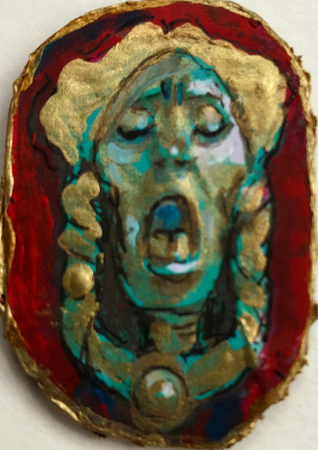 Marley Door Knocker Hand Made Brooch - Etsy
