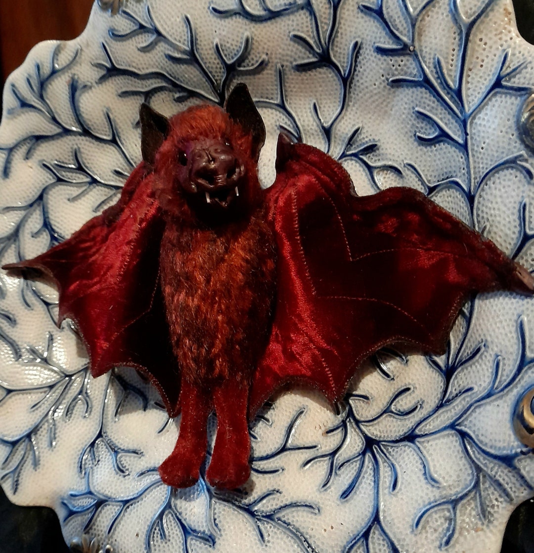 Hand Made Unique Ooak Textile Vampire Bat Teddy Anatomically Correct ...