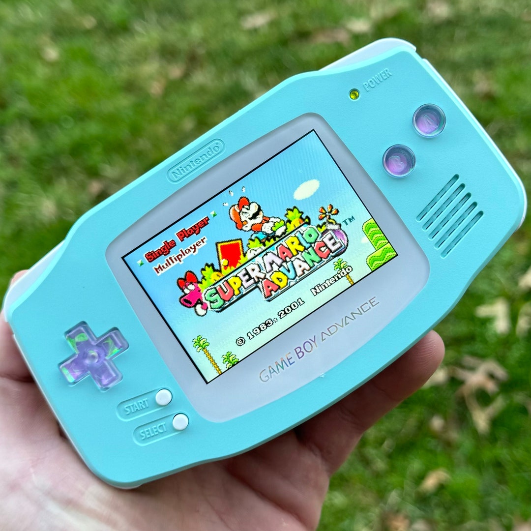 Custom IPS V3 Backlit Nintendo Gameboy Advance Clear Mint/opal/white by ...