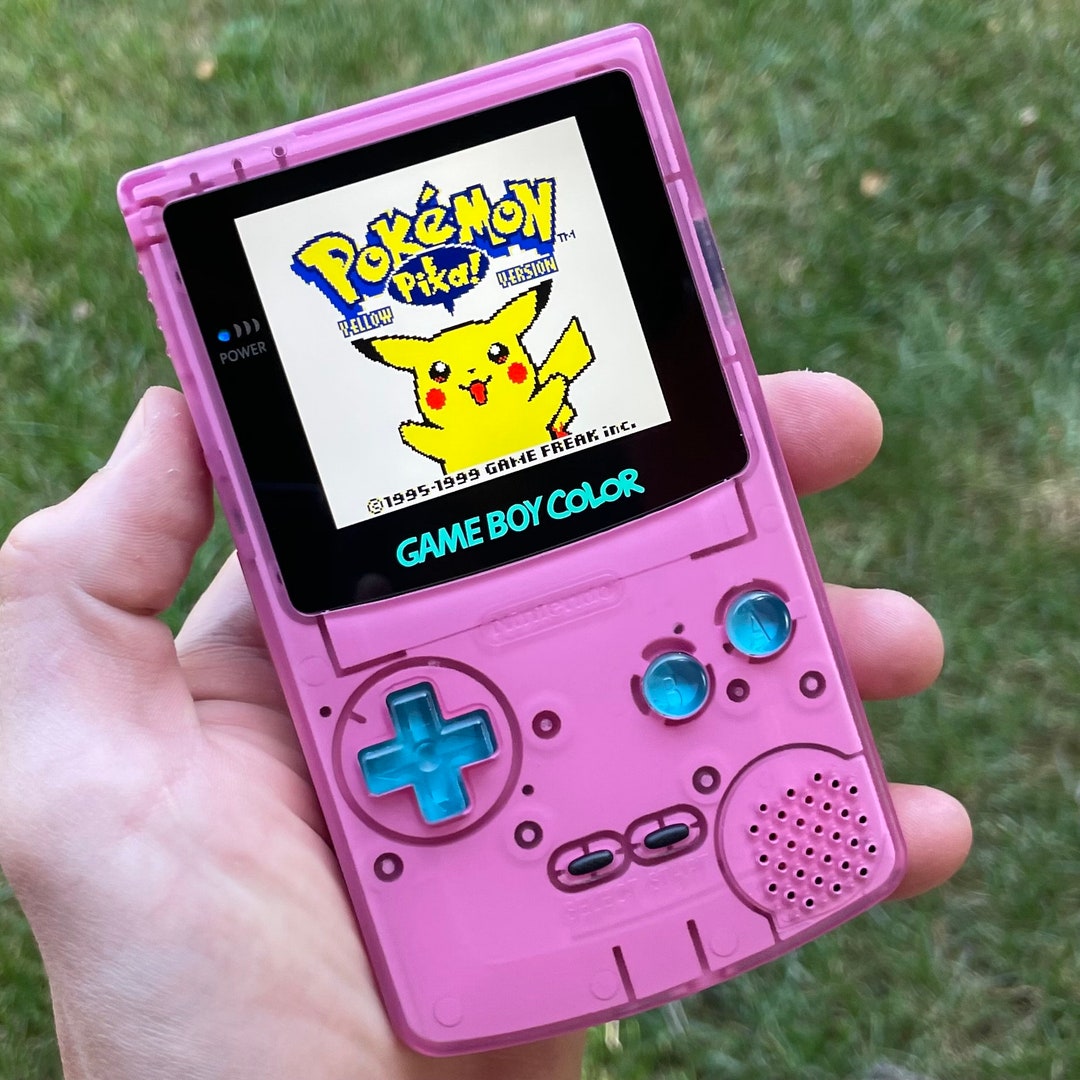 Custom Backlit IPS XL Nintendo Gameboy Color Semi-transparent Pink/sky ...