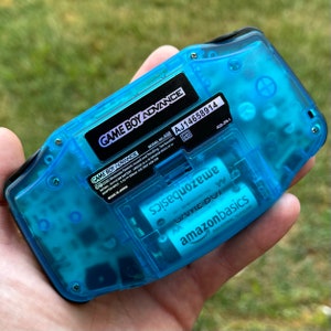 Custom IPS V3 Backlit Nintendo Gameboy Advance Clear Blue/sky Blue Opal ...