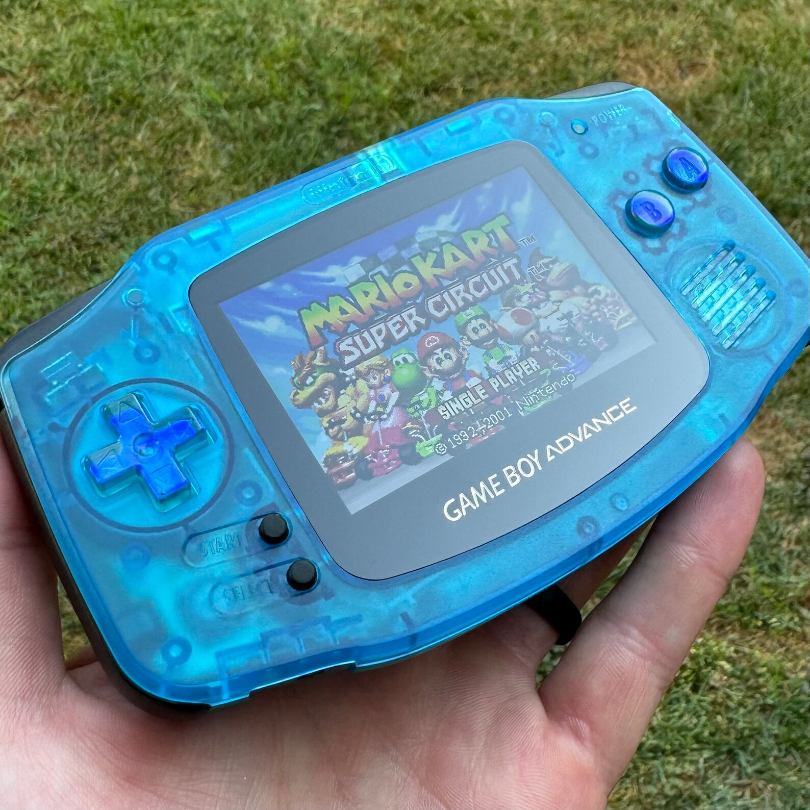 Custom IPS V3 Backlit Nintendo Gameboy Advance Clear Blue/sky Blue Opal ...