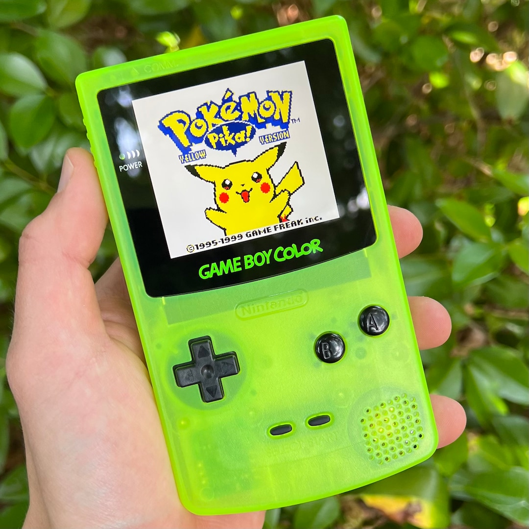 Custom XL IPS Backlit Nintendo Gameboy Color Transparent Extreme Green ...