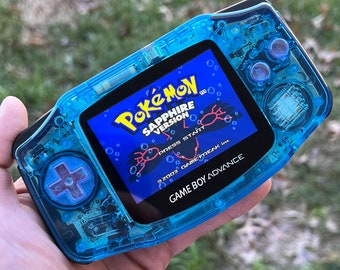 Custom IPS Backlit Nintendo Gameboy Advance Mirror Purple/ Sky Blue ...