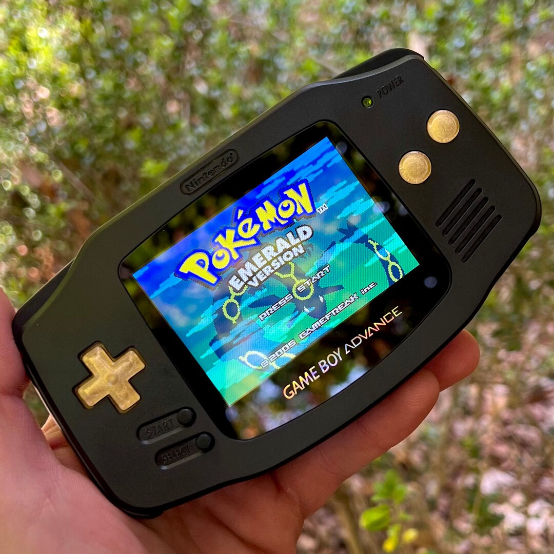 Custom IPS V3 Backlit Nintendo Gameboy Advance Solid Black/gold by ...
