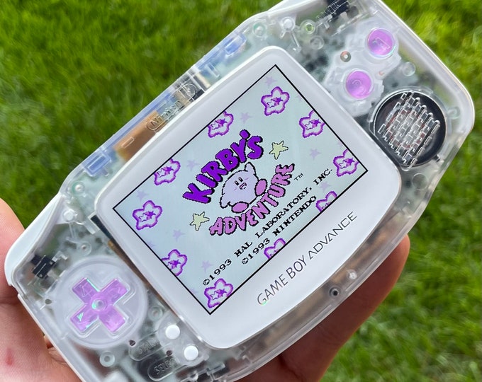 Custom IPS Backlit Nintendo Gameboy Advance Mirror Purple/ Sky Blue ...