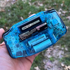Custom IPS Backlit Nintendo Gameboy Advance Mirror Blue/ Lavender Opal ...