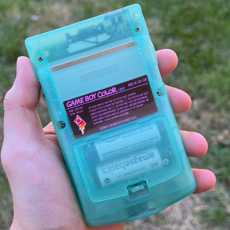 Custom Backlit IPS XL Nintendo Gameboy Color Clear Mint/pink/white Glow ...