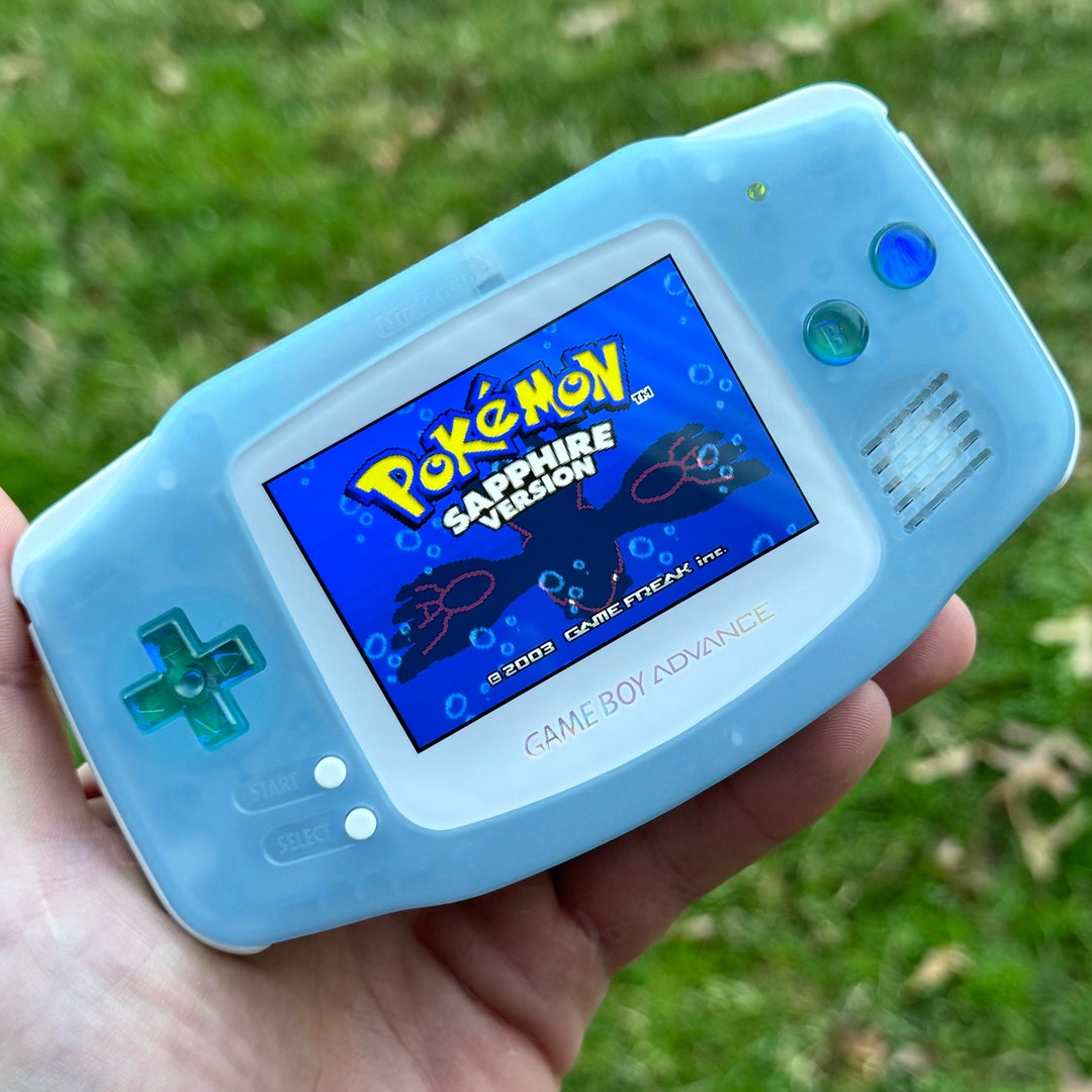 Custom IPS V3 Backlit Nintendo Gameboy Advance Clear Blue/opal/white ...