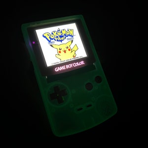 Custom Backlit IPS XL Nintendo Gameboy Color Clear Mint/pink/white Glow ...