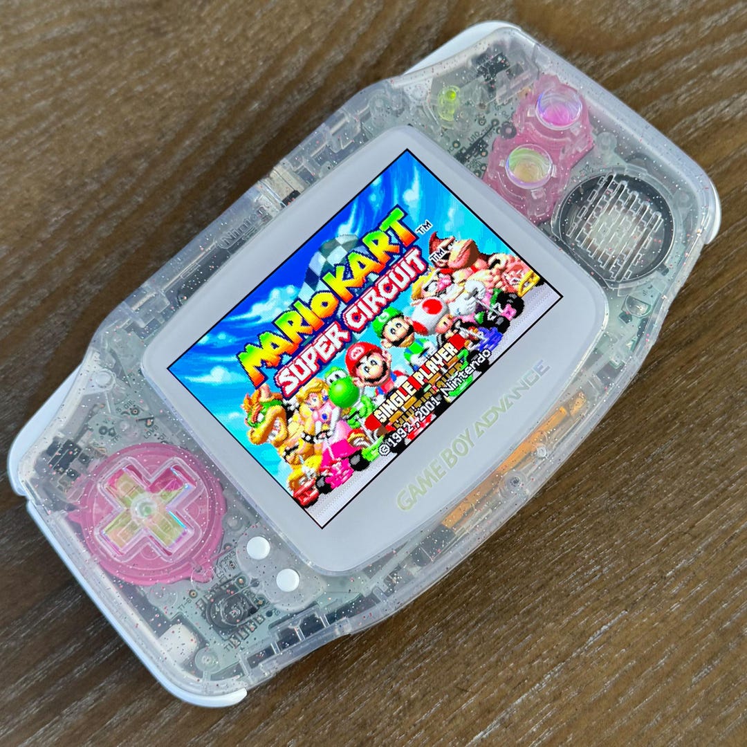 Custom IPS V3 Backlit Nintendo Gameboy Advance + USB-C Rechargeable ...