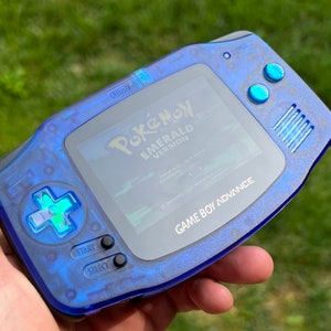 Custom IPS V3 Backlit Nintendo Gameboy Advance Clear Blue/sky Blue Opal ...