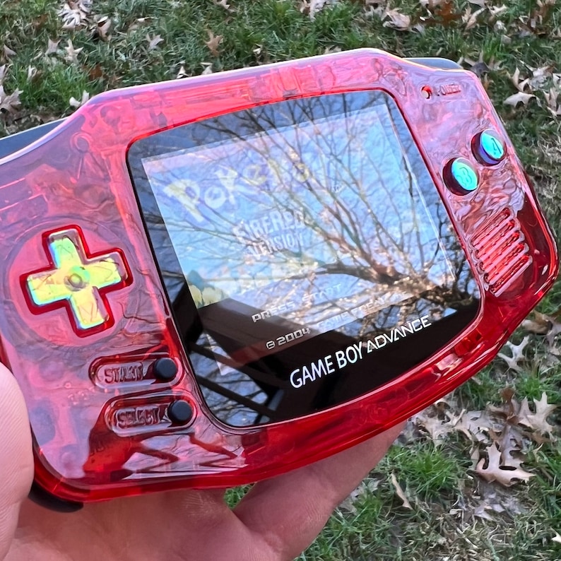 Custom IPS Backlit Nintendo Gameboy Advance Mirror Red/gold Opal by ...