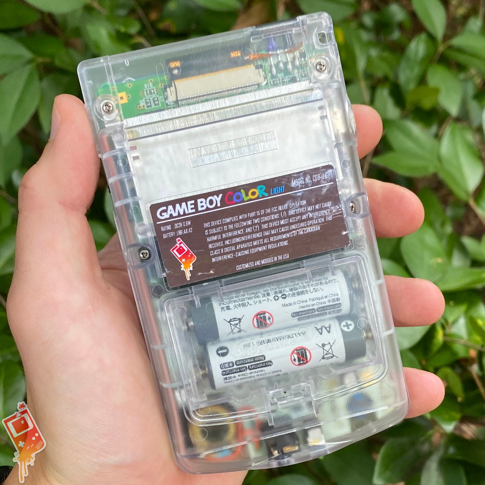 Custom Backlit IPS XL Nintendo Gameboy Color Clear/white by ...
