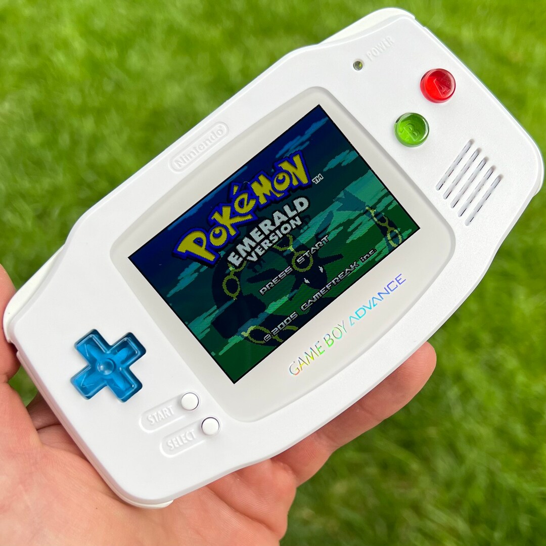 Custom IPS V3 Backlit Nintendo Gameboy Advance Solid White W/pkmn ...