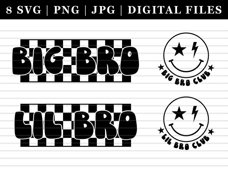 Big Bro Big Sis Checkered Shirt SVG PNG Bundle (digital Download) - Etsy