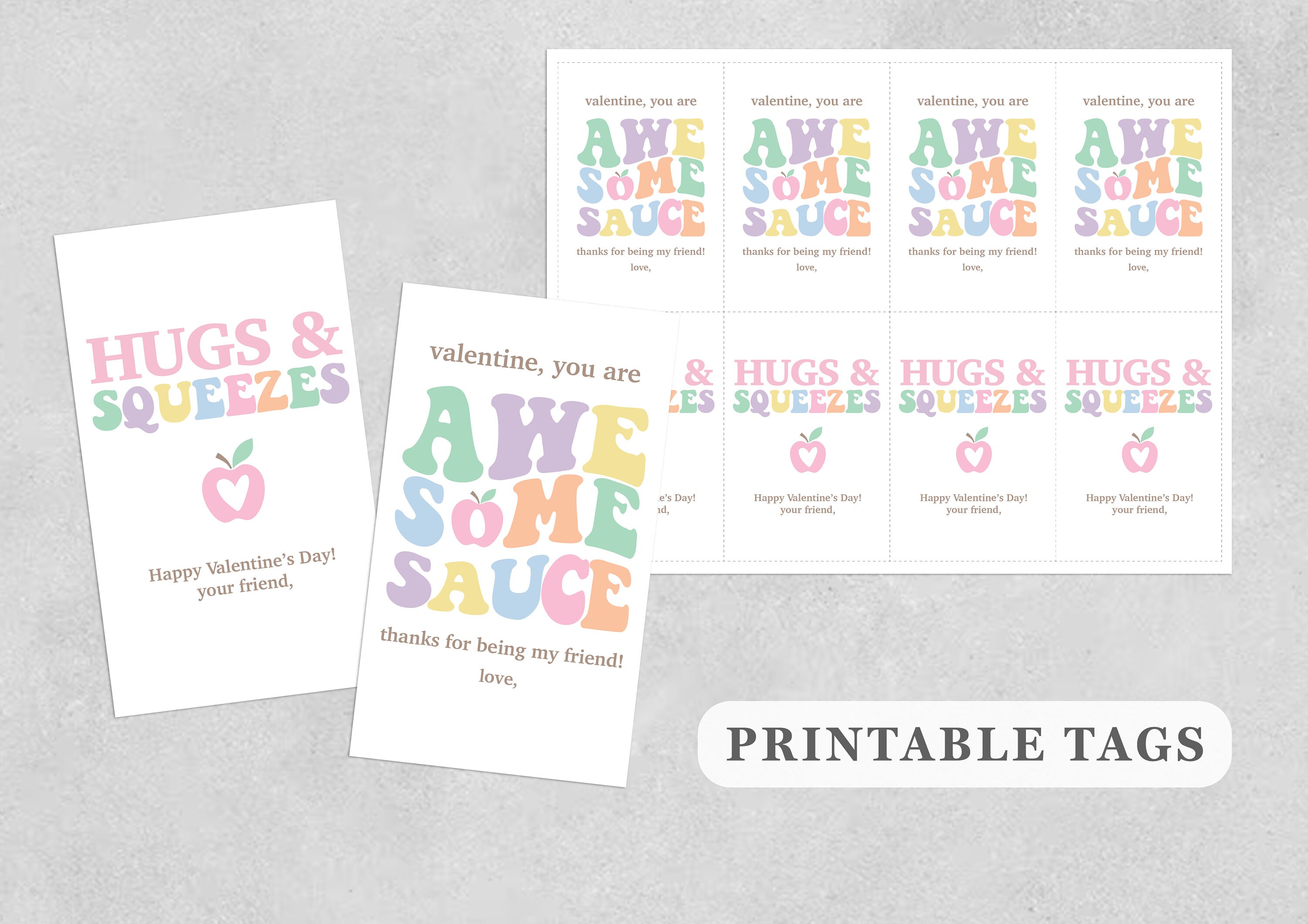 Valentine's Day Applesauce Gift Tags | Printable Classroom Valentines ...