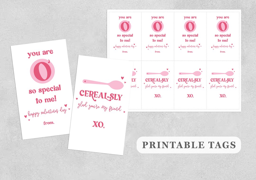 Valentine's Day Cereal Box Printable Tags | Cereal-sly Glad We're ...