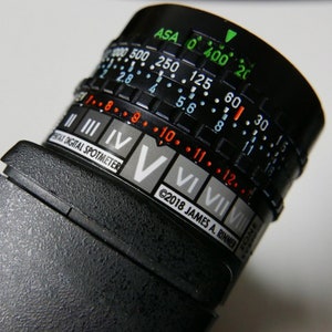 Pentax Digital Spotmeter Zone System Scale VI, Water-proof Vinyl Label ...