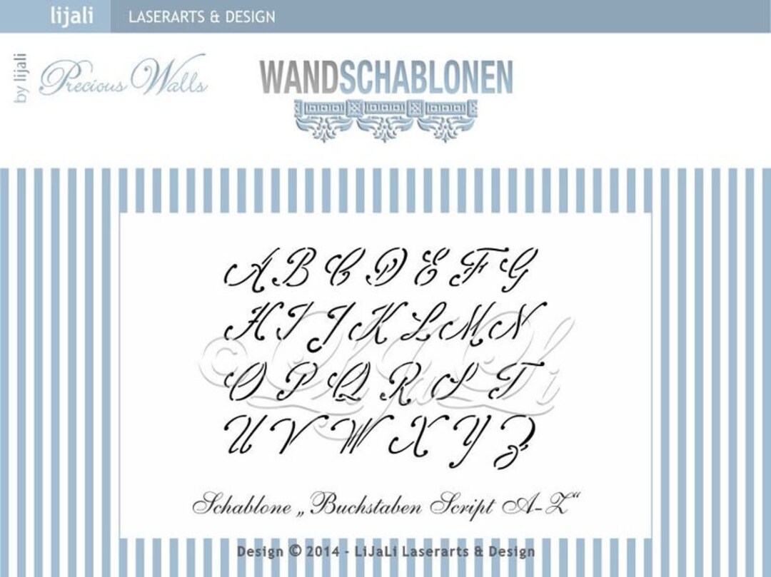 Plantilla de pared letras Script A Z aprox. 50 mm - Etsy México