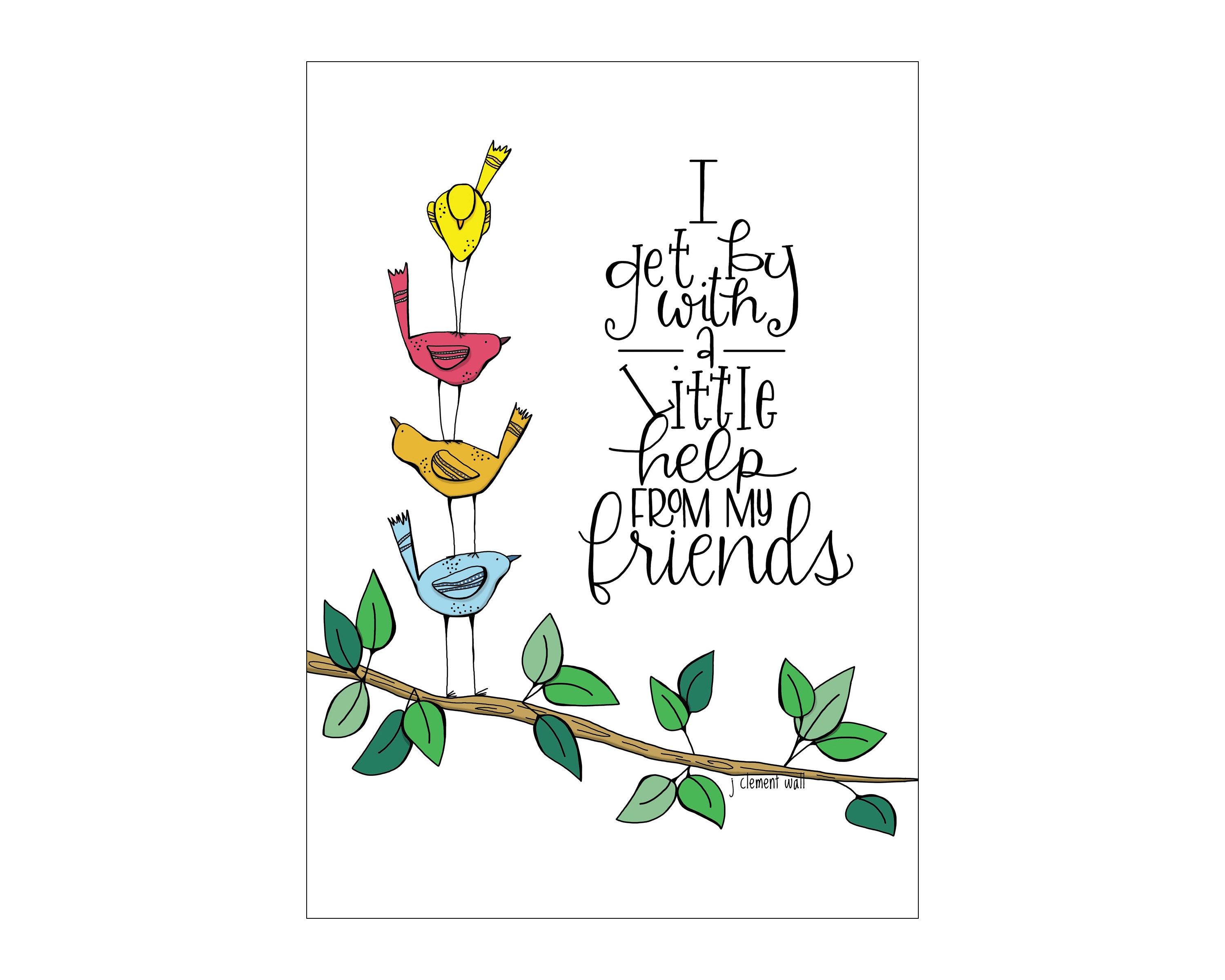 A Little Help From My Friends 5x7 Card - Etsy