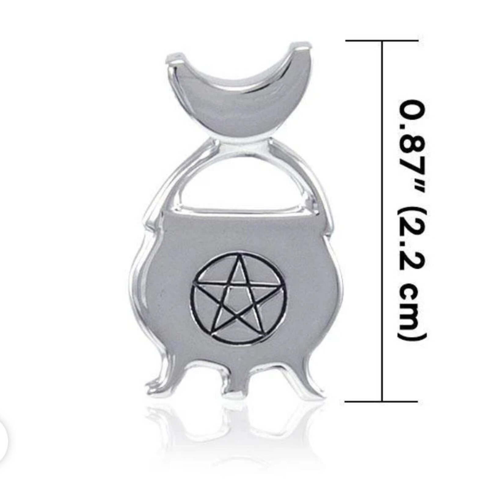 STERLING SILVER CAULDRON Pendant With Pentagram by Peter Stone Wicca ...