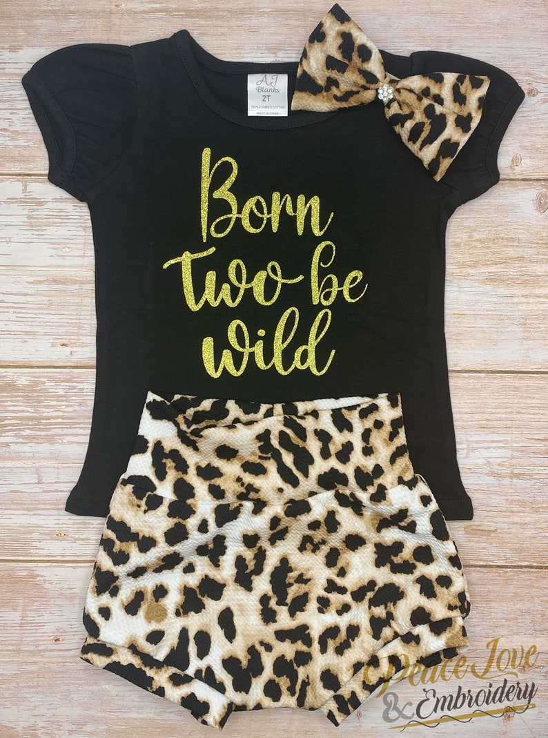 Born Two Be Wild Birthday Girl Outfit Animal Print Birthday - Etsy