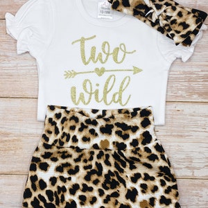 Two Wild Birthday Girl Outfit, Animal Print Birthday Bummies, Two Wild ...