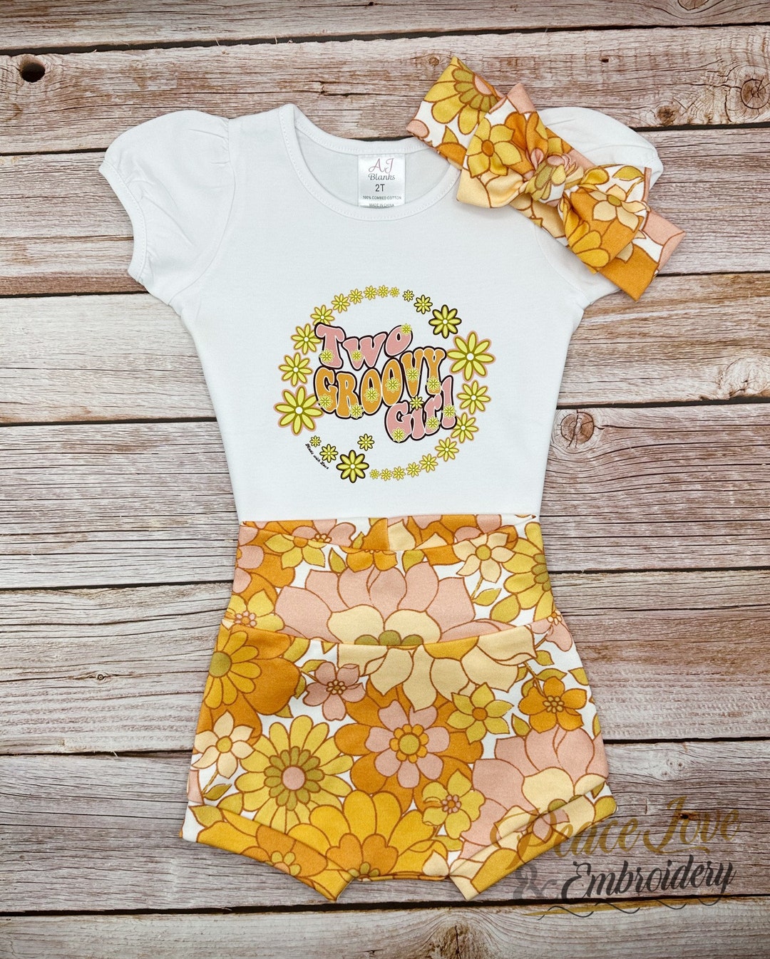 Two Groovy Girl High Waisted Bummie Outfit, Fall Baby Birthday Outfit ...
